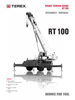 Rough Terrain Cranes Terex RT 100 Specifications CraneMarket
