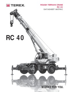 Terex RC 40 Specifications CraneMarket