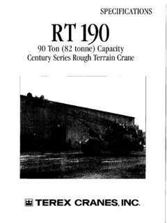 Terex RT 190 Specifications CraneMarket