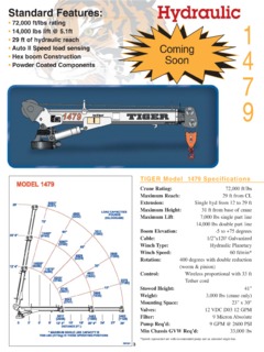 Tiger Cranes Specifications CraneMarket