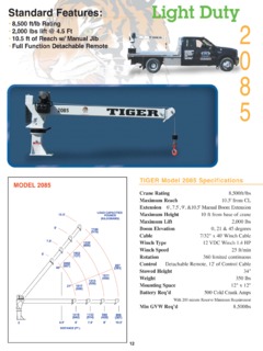 Tiger Cranes Specifications CraneMarket