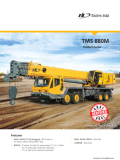 Truck Cranes Telescopic Boom TIL Specifications CraneMarket