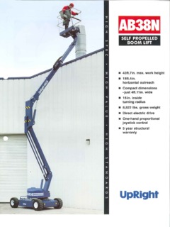 Boom Lifts-Articulating UpRight AB38N Specifications CraneMarket