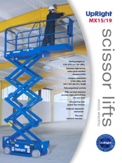 Scissor Lifts UpRight MX19 Specifications CraneMarket