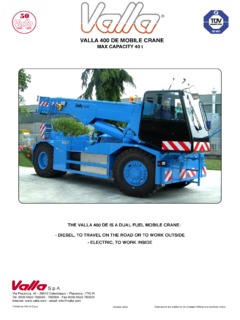 Valla Specifications CraneMarket