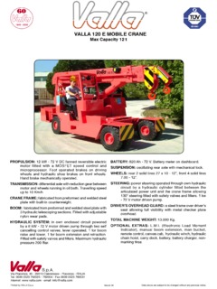 Valla Specifications CraneMarket