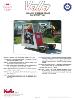 Valla Specifications CraneMarket