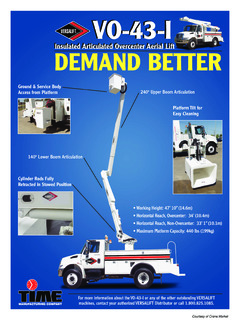 Articulating Boom Versalift VO-43-I Specifications CraneMarket
