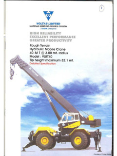 Voltas Limited Specifications CraneMarket