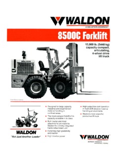 Forklifts Rough Terrain-Articulating Waldon 8500C Specifications ...