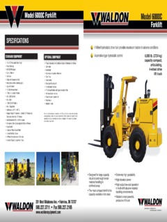 Forklifts Waldon 6000C Specifications CraneMarket