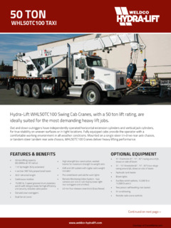 Weldco Hydra-Lift WHL50TC100 Taxi Specifications CraneMarket