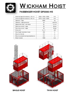 Construction Elevator Hoists Wickham Specifications CraneMarket